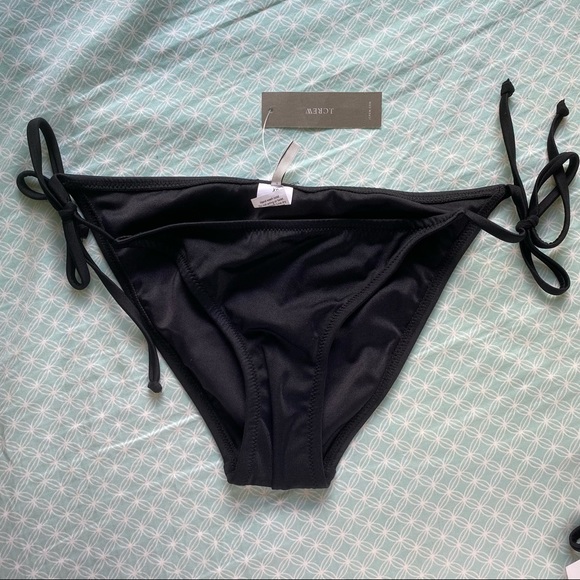 J. Crew | Swim | J Crew Solid String Hipster Bottom In Black | Poshmark